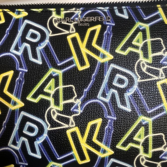 Karl Lagerfeld | Bags | Nwt Karl Lagerfeld Paris Black Neon Clips ...